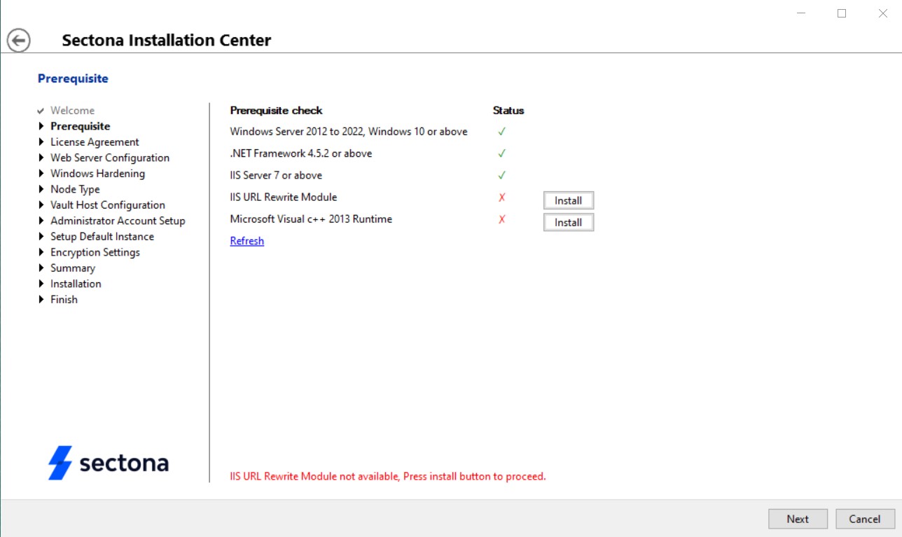 Installing Sectona Web Access