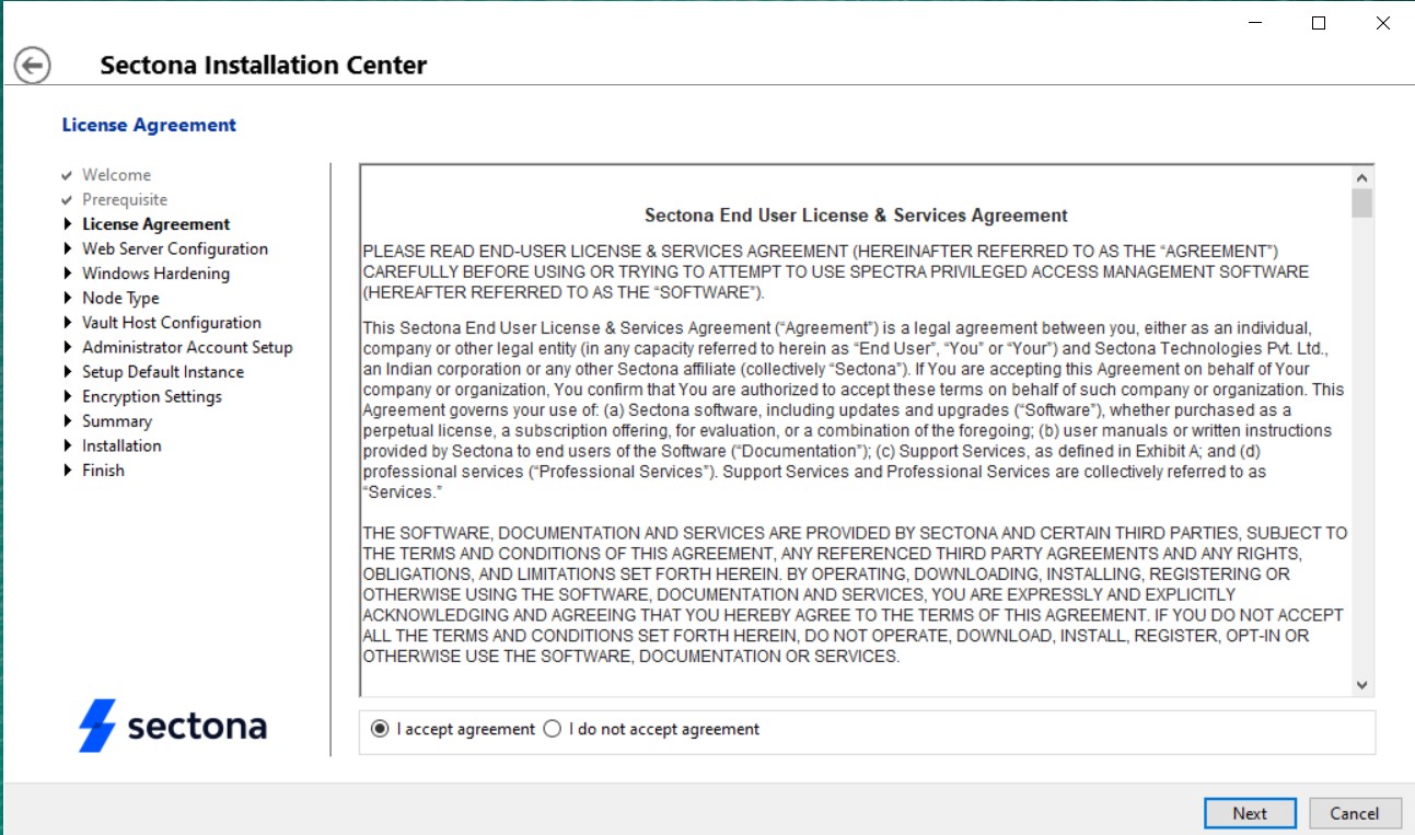 Installing Sectona Web Access