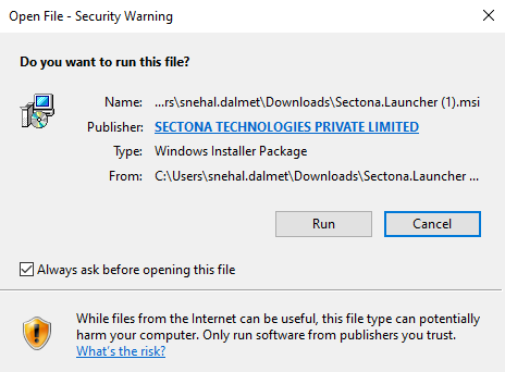 Installing Sectona Launcher