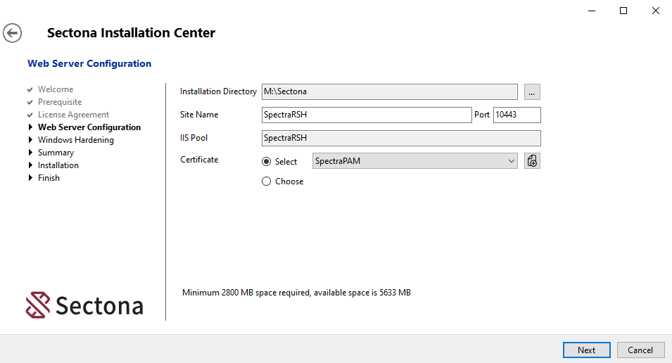 Installing Sectona Remote Session Host