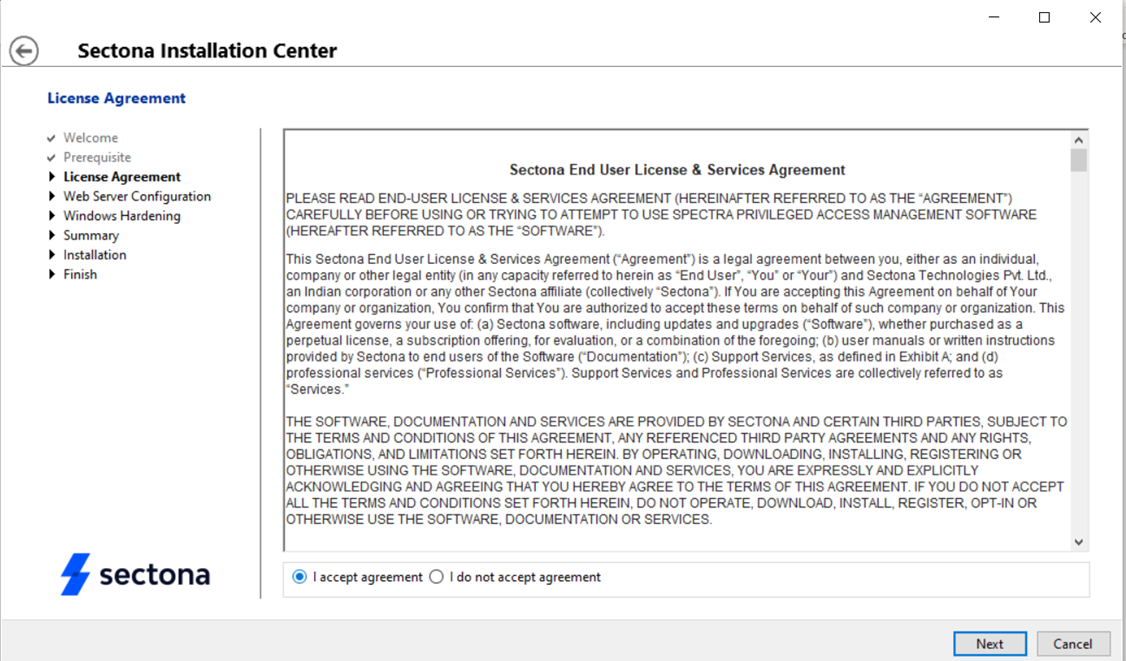 Installing Sectona Remote Session Host