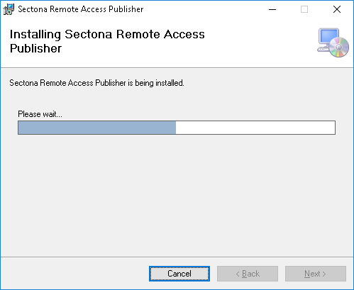 Installing Sectona Remote Access Publisher Component